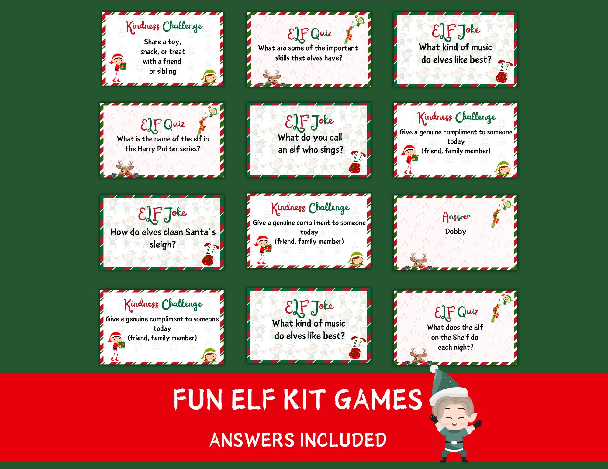 25 Printable Elf Games Perfect for the Holidays, Elf Jokes, Elf ...