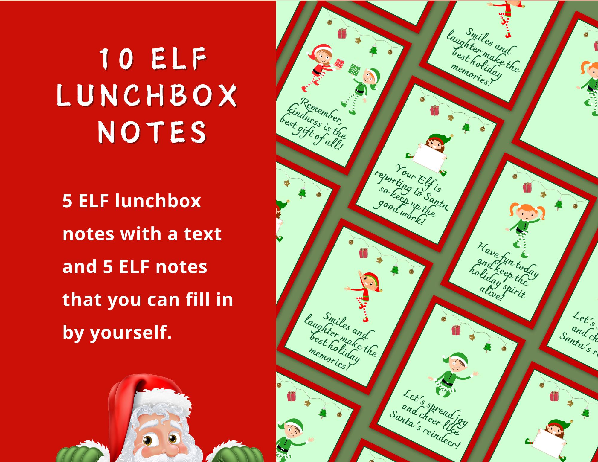Printable Christmas Elf Lunchbox Notes for Kids | Fun Notes From Elf ...