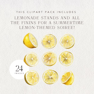 Lemonade Stand Clipart, Watercolor Fruit + Citrus Clip Art, Summer ...