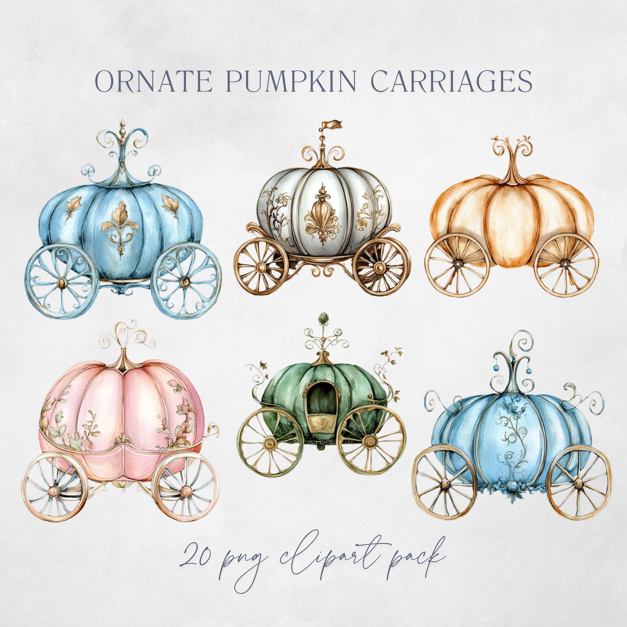 Pumpkin Carriage Clipart, Fairytale Princess Party and Cinderella Fairy ...