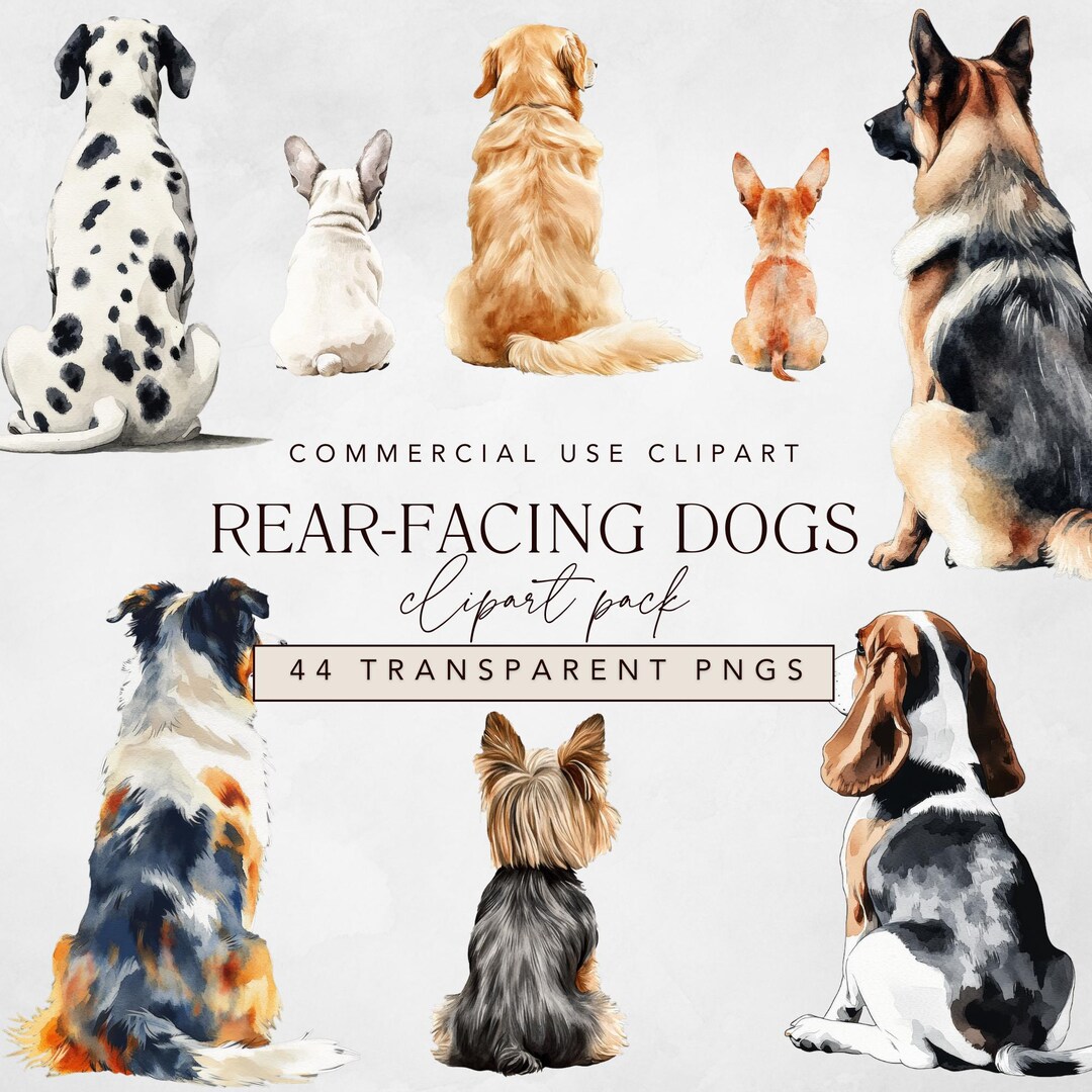 Dog Clipart From Back Featuring Rear Sitting Dogs, Full Back View ...