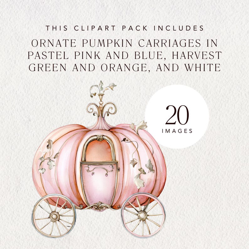 Pumpkin Carriage Clipart, Fairytale Princess Party and Cinderella Fairy ...