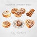 Cinnamon Roll Clipart Featuring Watercolor Cinnamon Bun + Baking Png ...