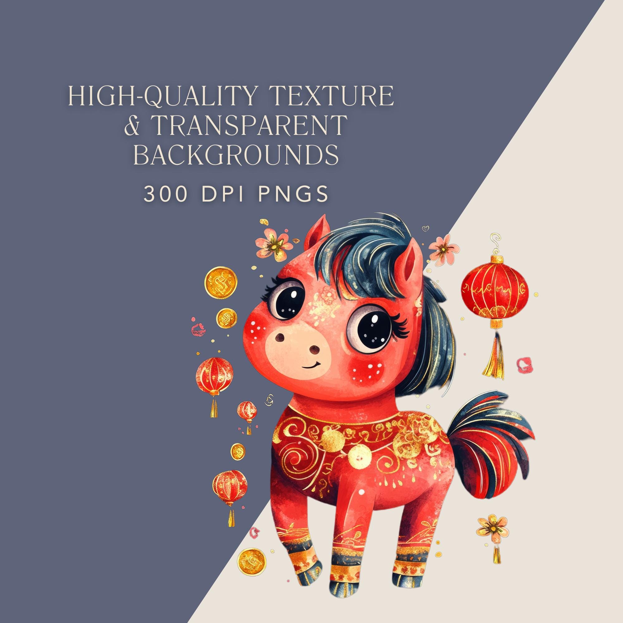 Chinese Zodiac Clipart Kawaii Cute Animals Watercolor Clipart, Chinese ...