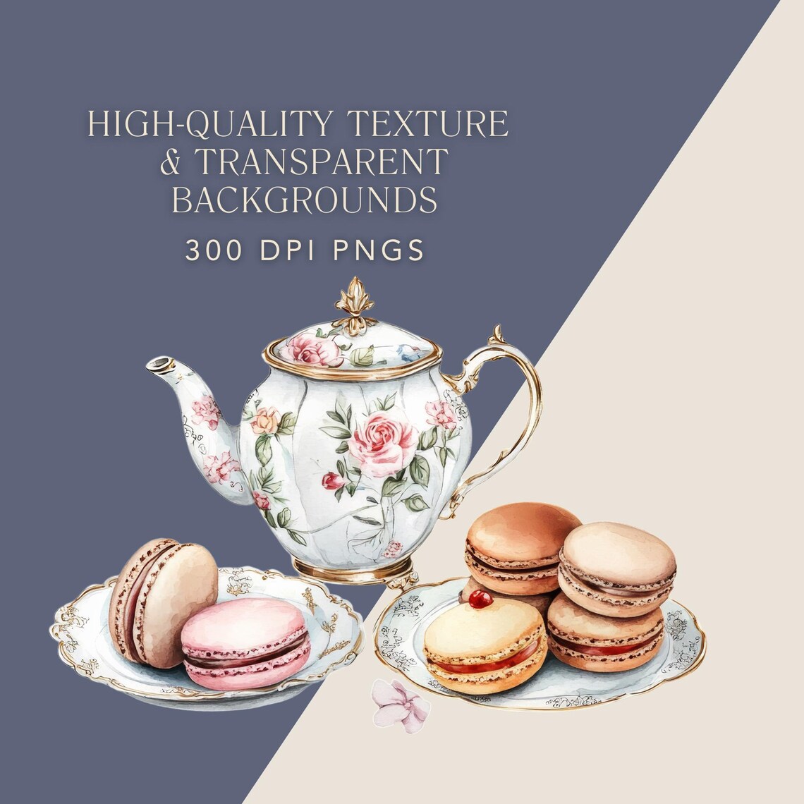 French Cafe Clipart, Parisian Patisserie, Coffee Shop + Watercolor ...