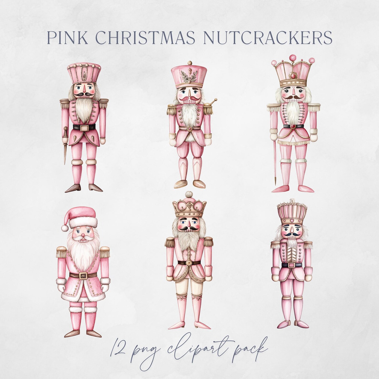 Pink Nutcracker Clipart in Pastel Watercolor, Digital Download Png for ...