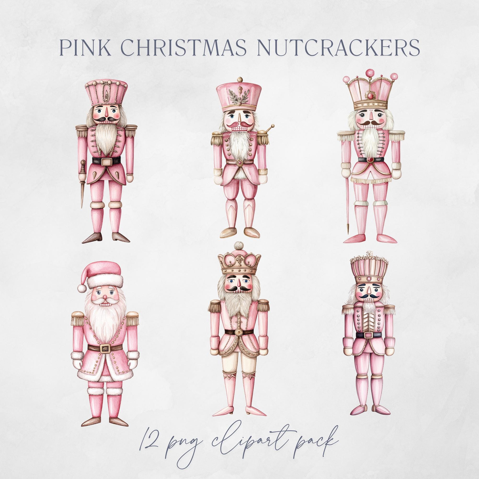 Pink Nutcracker Clipart in Pastel Watercolor, Digital Download Png for ...