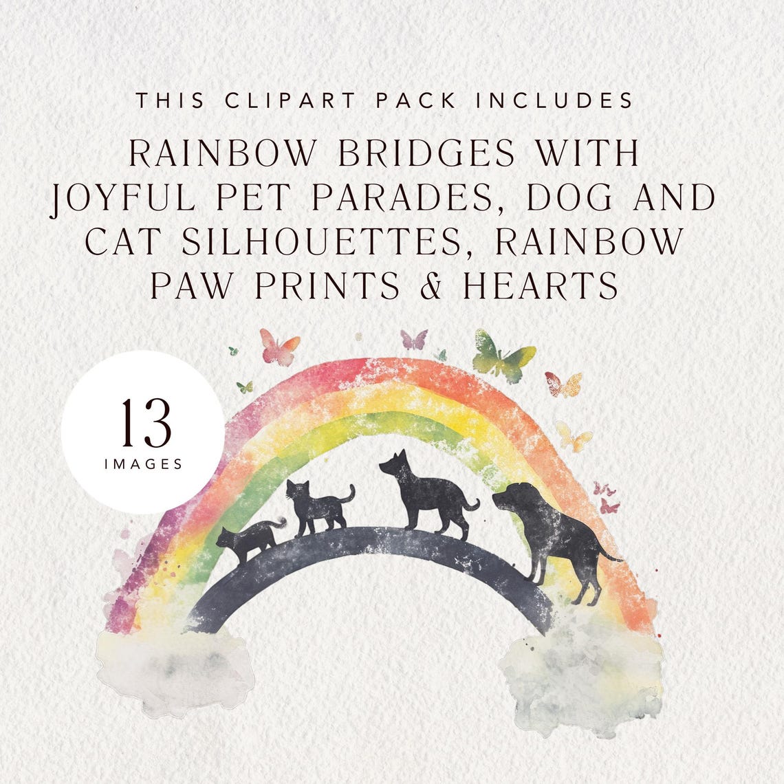 Rainbow Bridge Clipart for Pet Memorial and Sympathy, Pet Care, and ...