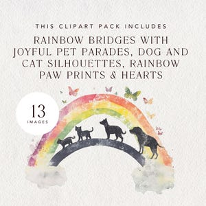 Rainbow Bridge Clipart for Pet Memorial and Sympathy, Pet Care, and ...