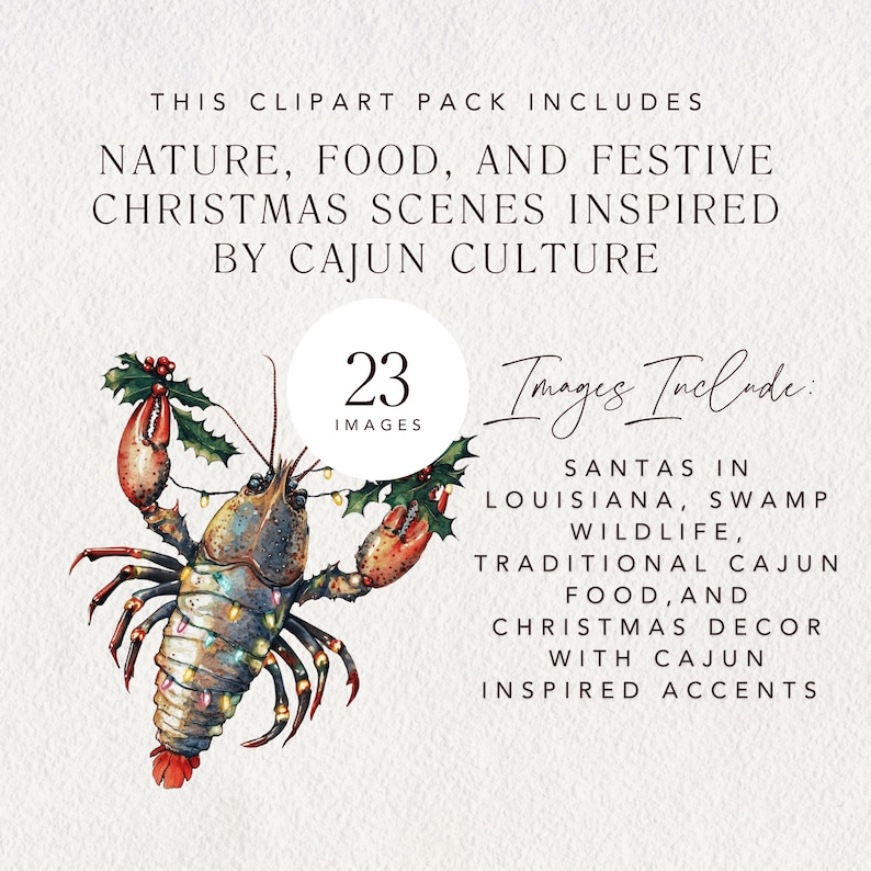 Cajun Christmas Clipart, Watercolor Cajun Santa and Alligator Clip Art ...