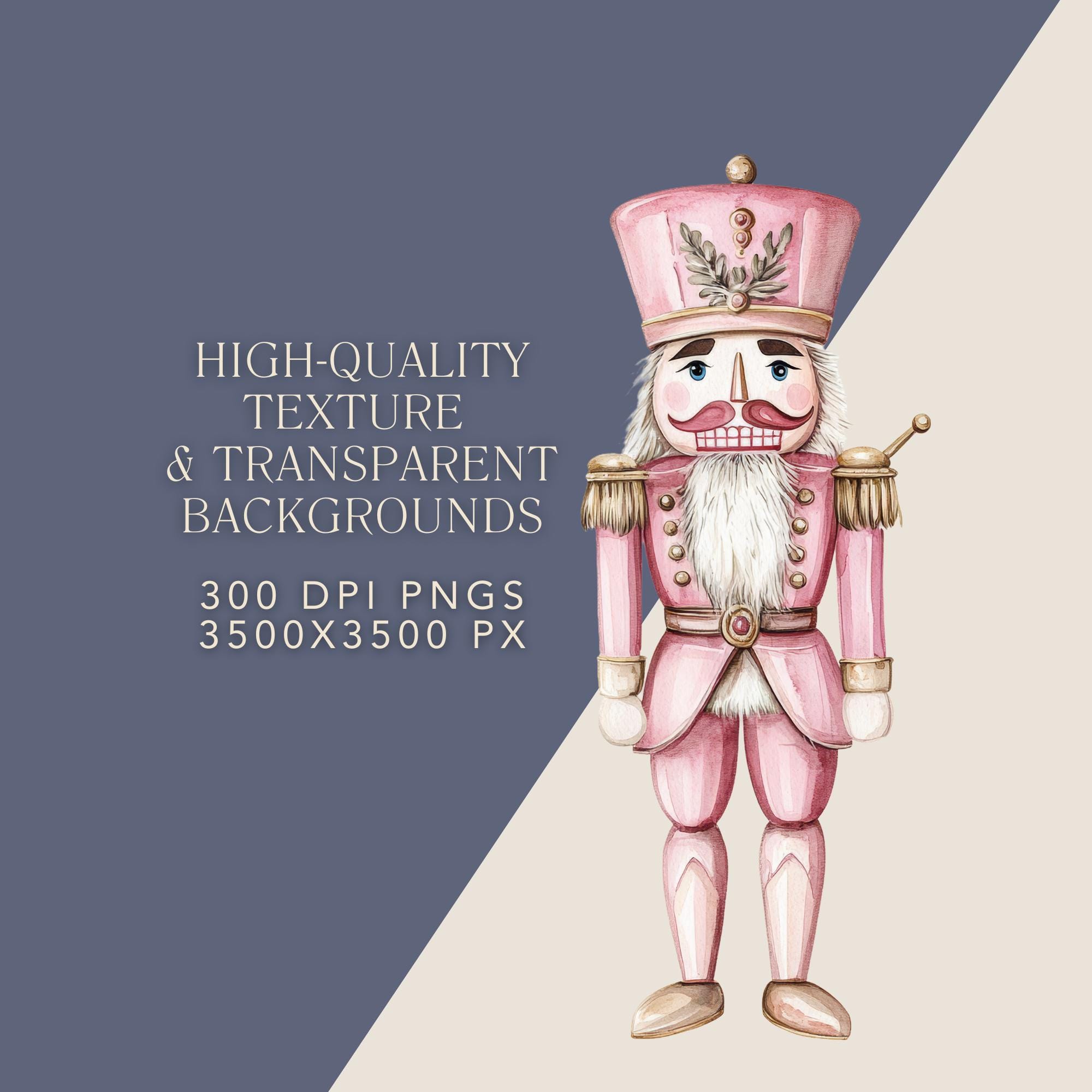 Pink Nutcracker Clipart in Pastel Watercolor, Digital Download Png for ...