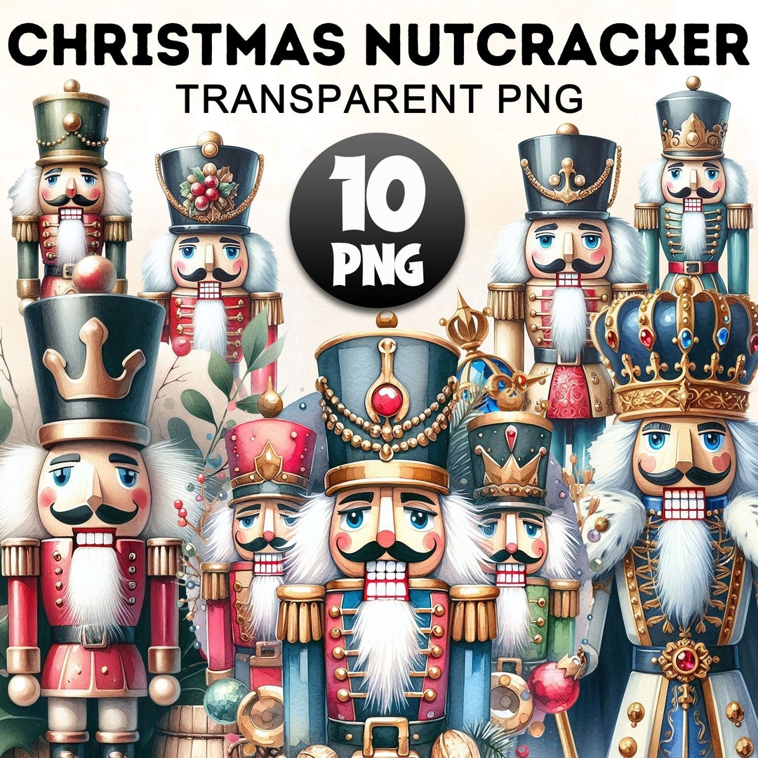 Watercolor Christmas Nutcracker Clipart, Christmas Decor Png Bundle ...