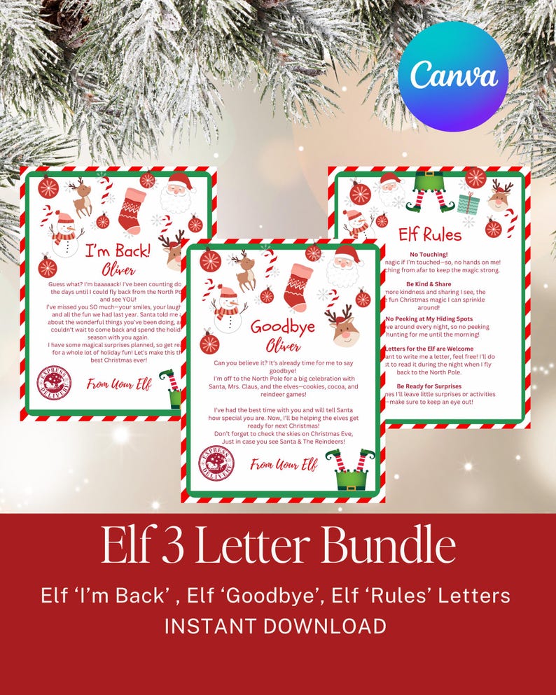 Editable Christmas Elf Welcome Letter Template, Elf Letter Bundle, Elf ...