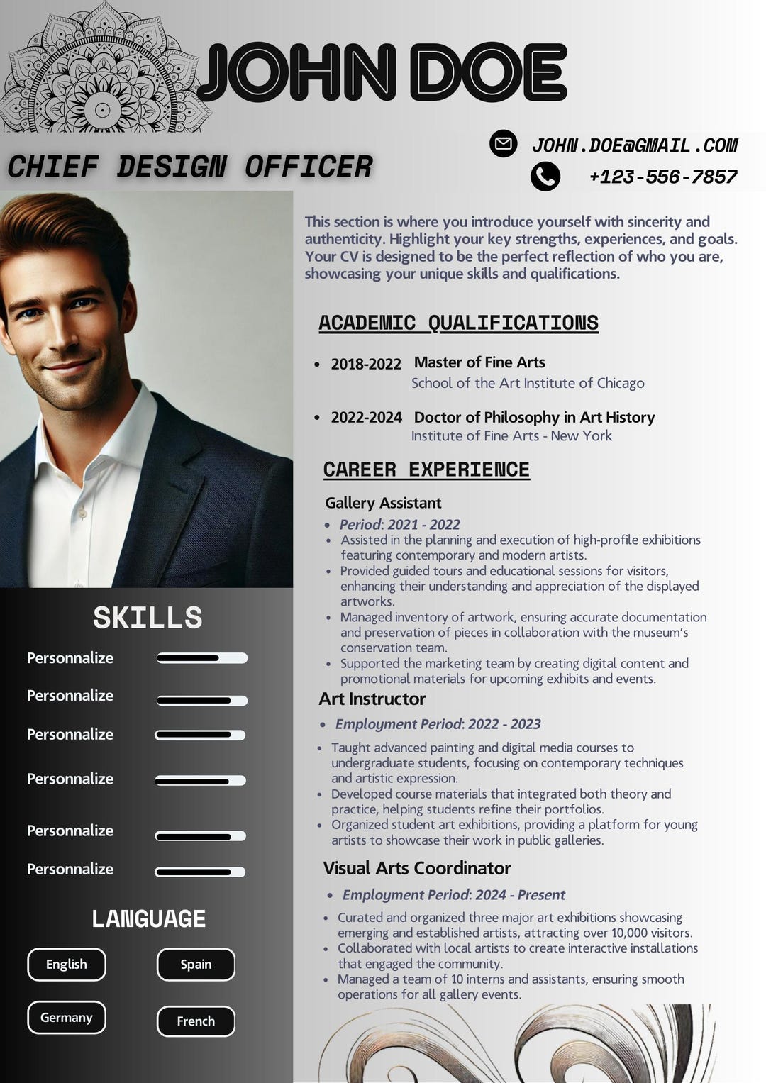 Professional & Modern Resume Template Stand Out With a Clean Design - Etsy