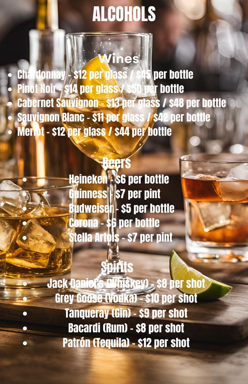 Sophisticated Restaurant Menu Template - Etsy