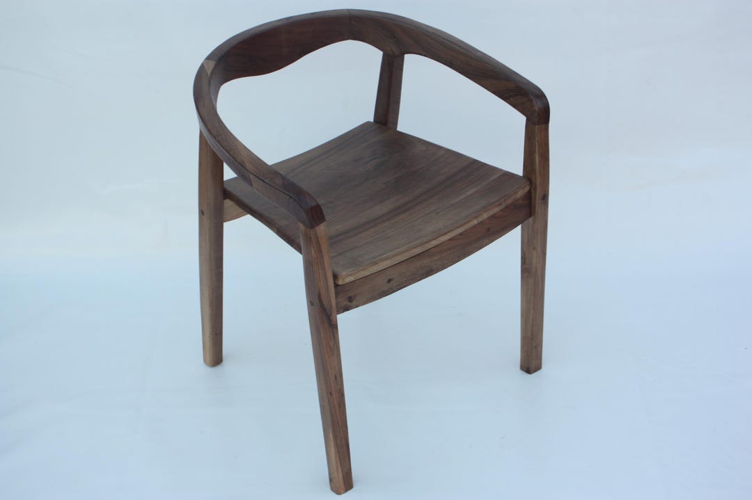 Curved Wooden Accent Chair Modern Elegance and Timeless Comfort - Etsy