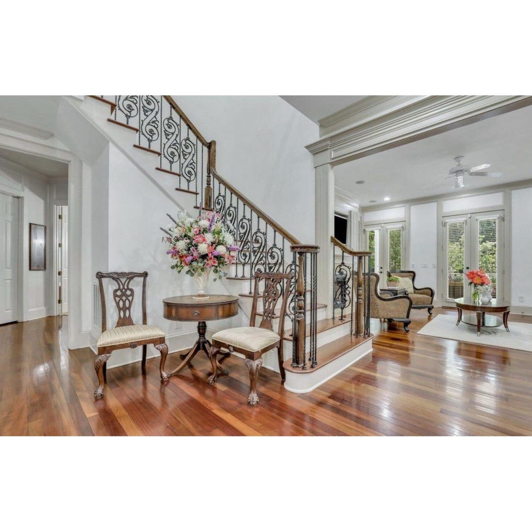 Vintage Wrought Iron Stair Railing Baluster Scroll 36" Charleston ...