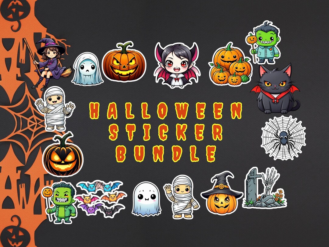 Halloween Stickers Bundle: Halloween Wall Decor, Kids Halloween Costume ...
