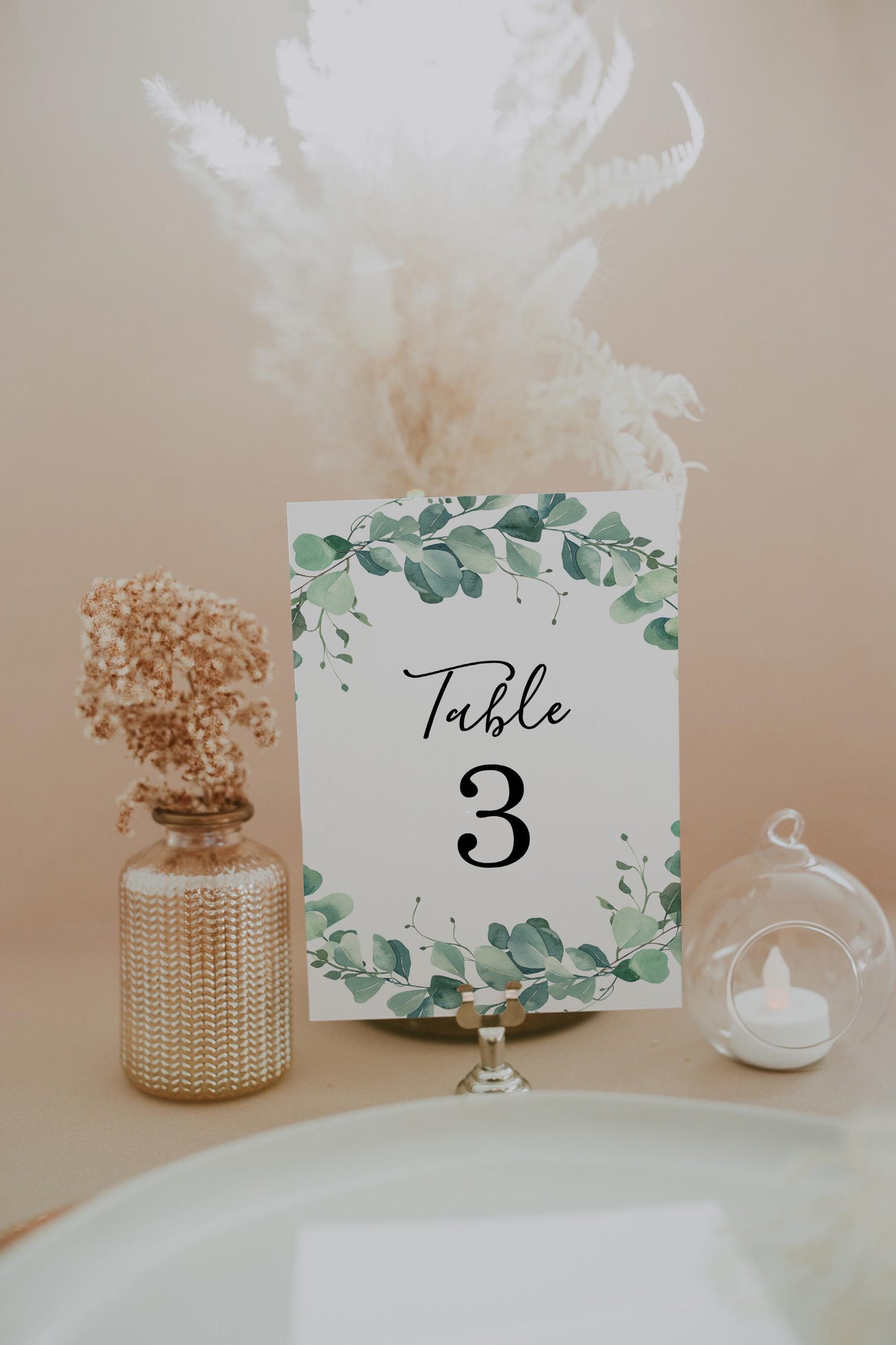 Eucalyptus Table Numbers 1-25 & Head Table | Instant Download | 4x6 ...