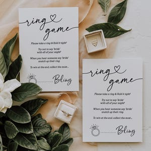 Minimalist the Ring Game, Bridal Shower Game Sign, Bridal Shower Sign ...