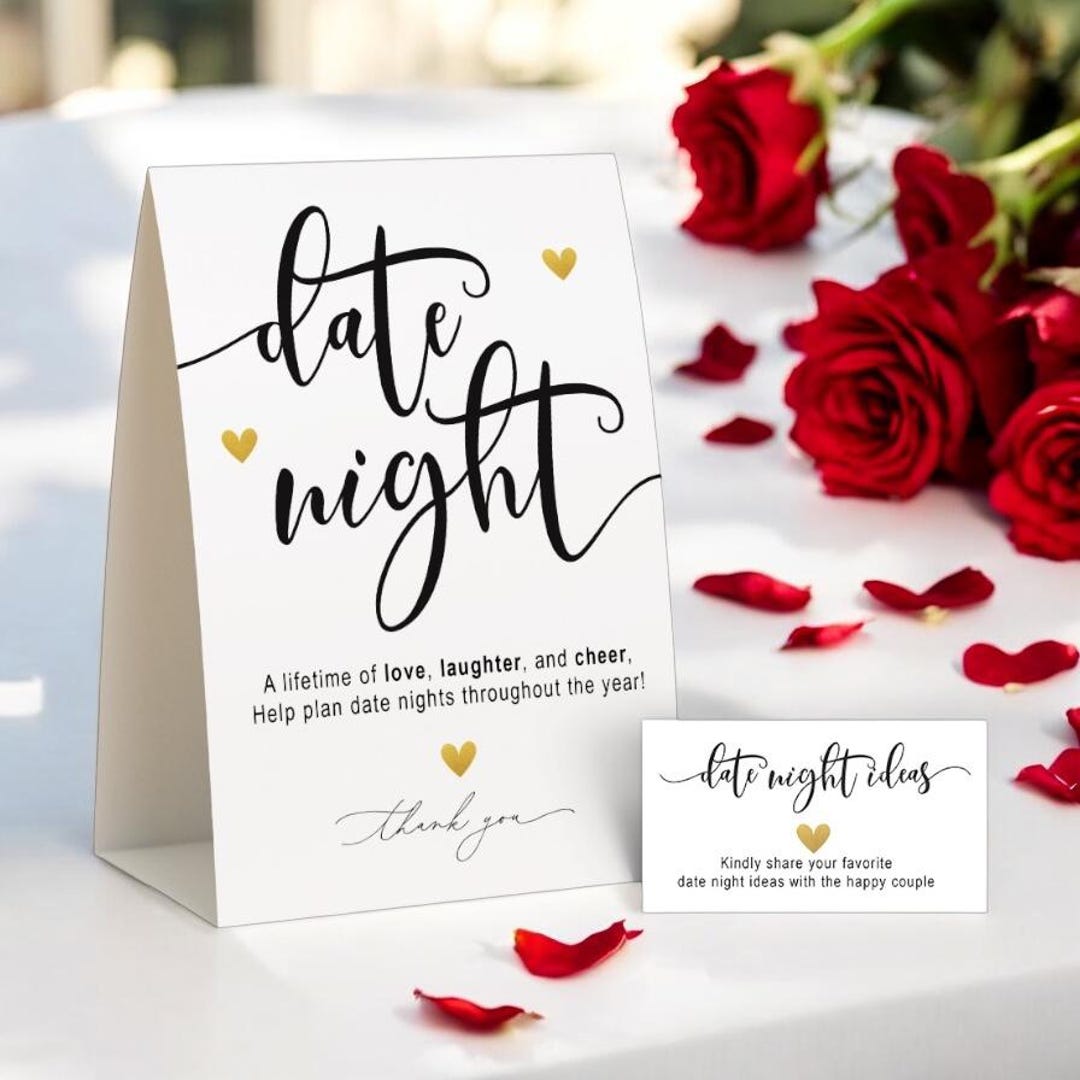 Date Night Bridal Shower Game, Wedding Activities, Bridal Party Fun, 1 ...