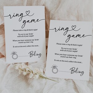 Minimalist the Ring Game, Bridal Shower Game Sign, Bridal Shower Sign ...
