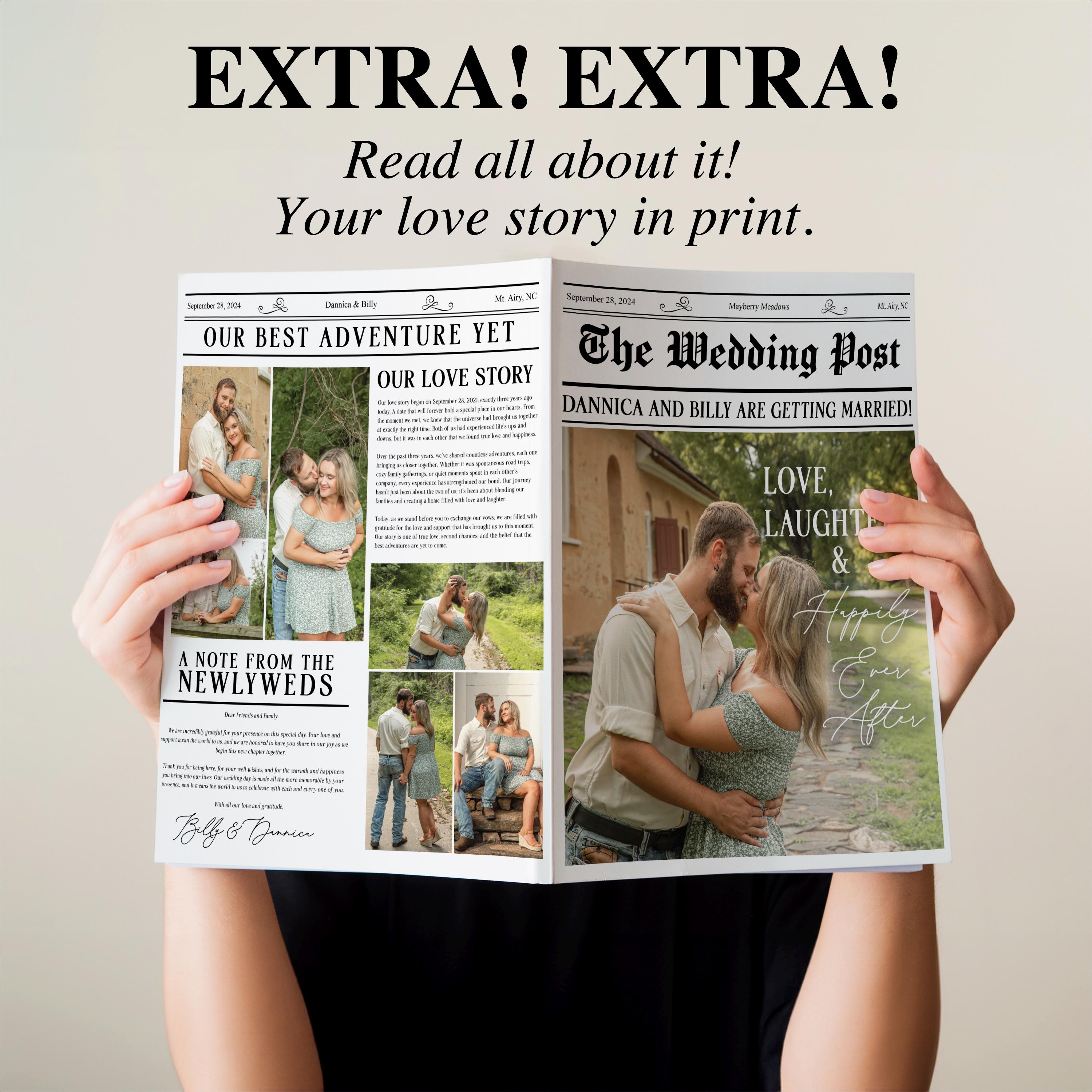 Newspaper Wedding Program Template, Wedding Newspaper Program ...