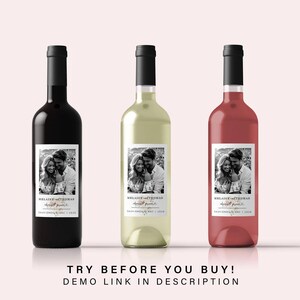 Neutral Floral Wine Bottle Label – Editable 3x5 Template – Modern Wine ...