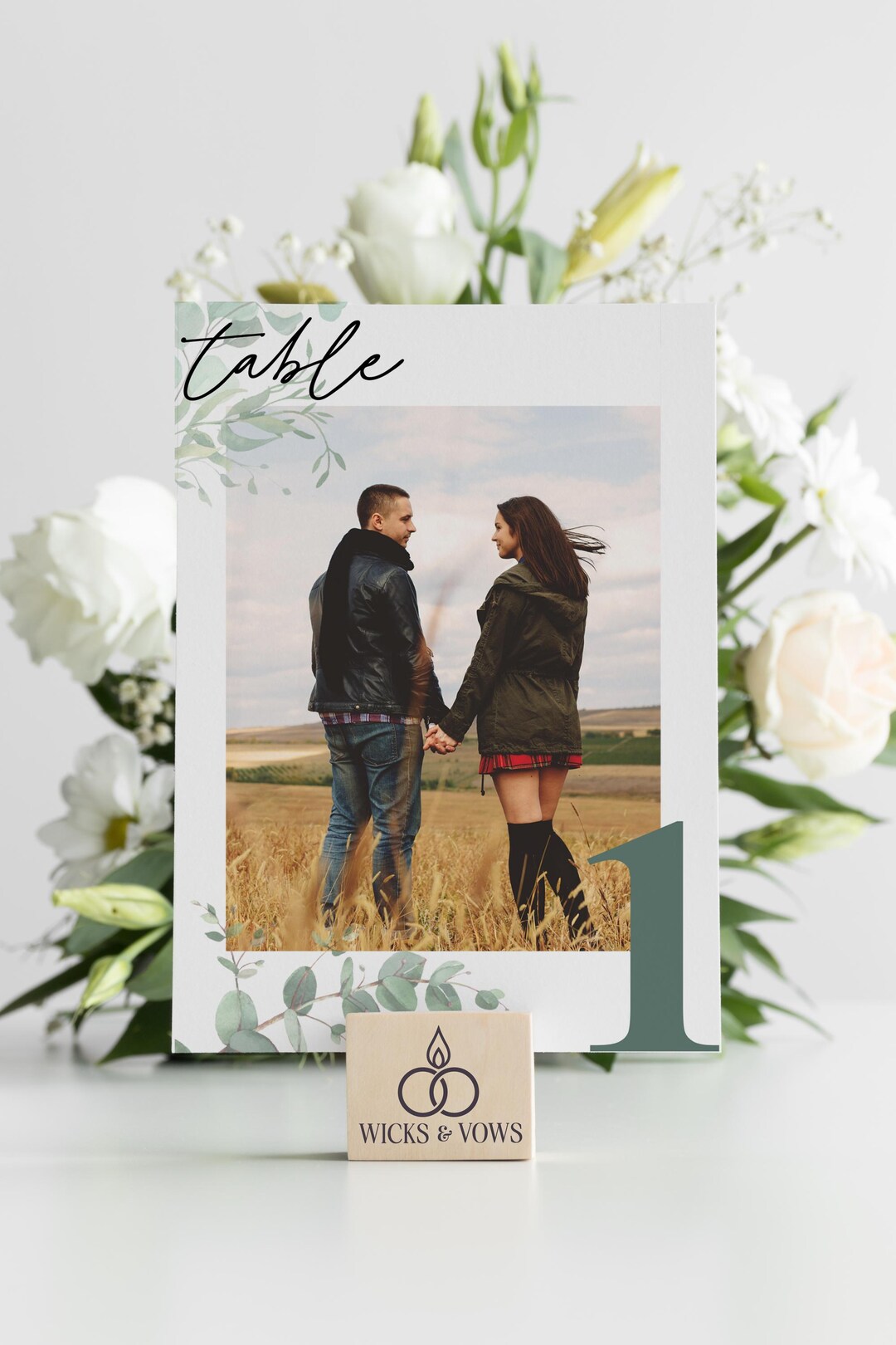 Eucalyptus Greenery Photo Table Numbers – 4x6 Editable Template ...
