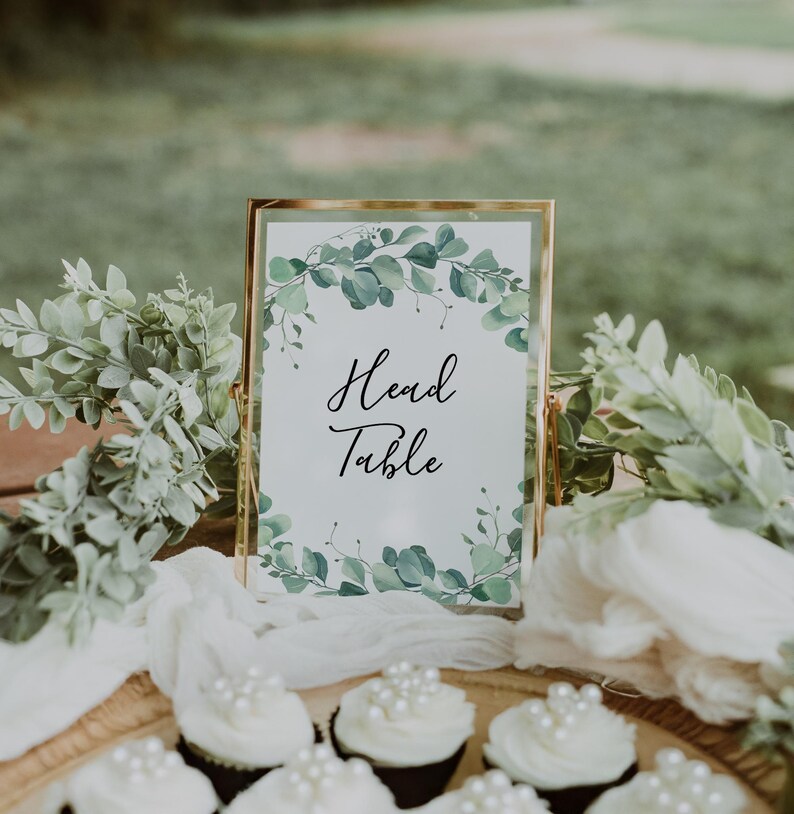 Eucalyptus Table Numbers 1-25 & Head Table | Instant Download | 4x6 ...