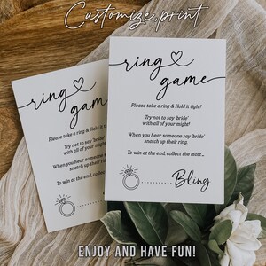 Minimalist the Ring Game, Bridal Shower Game Sign, Bridal Shower Sign ...