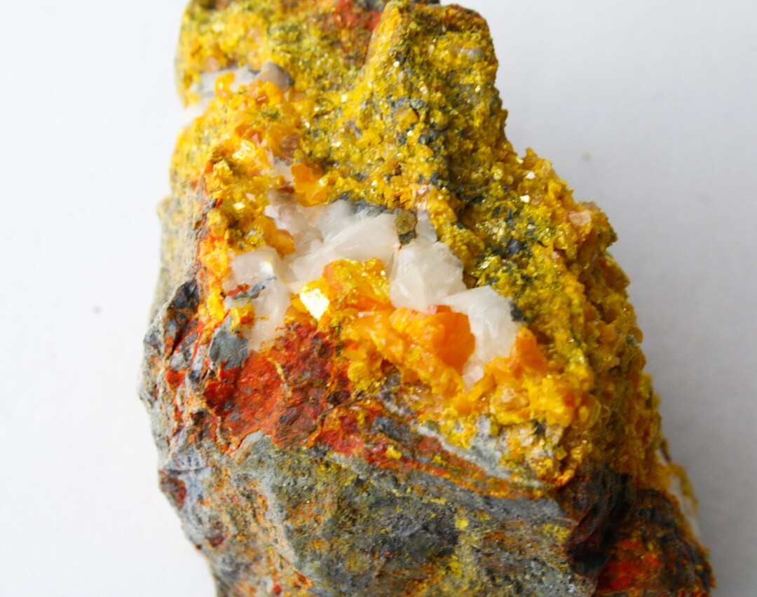 Orpiment With Realgar and Quartz Raw Mineral Specimen - Etsy