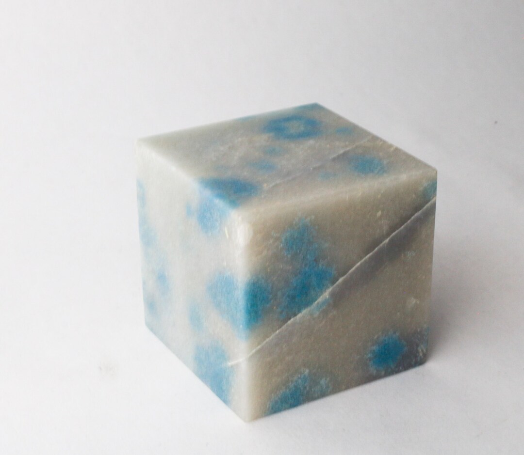 Trolleite Large Cube - Blue Stone Crystal Cube - Etsy