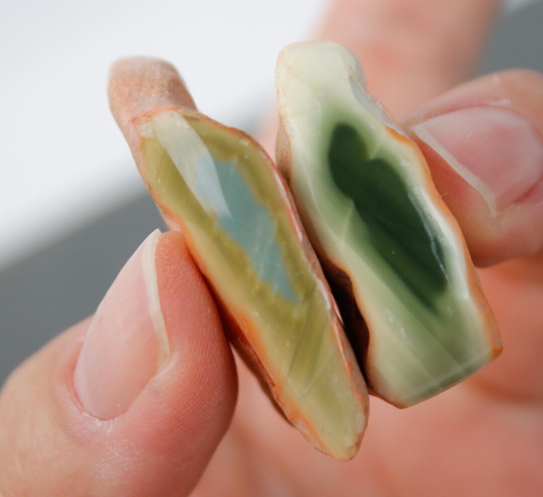 Imperial Jasper - Part Polished - Set of Two - Etsy