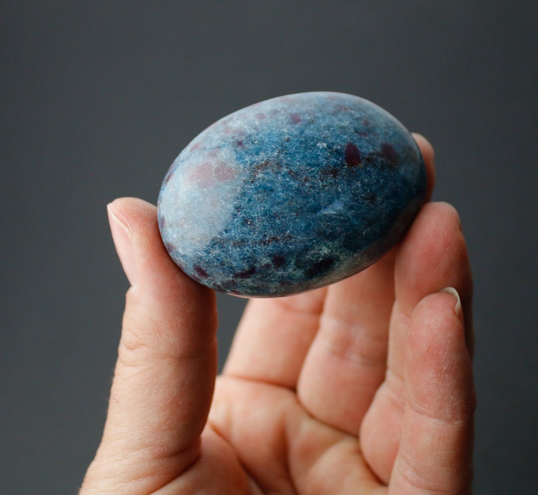 Ruby in Kyanite Polished Mini Palm Stone With Fuchsite - Etsy