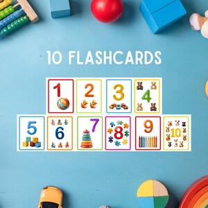 Printable Kids Counting Flashcards Educational Number Cards for ...