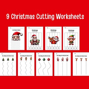 Christmas Cutting Practice Worksheets for Preschool and Kindergarten ...