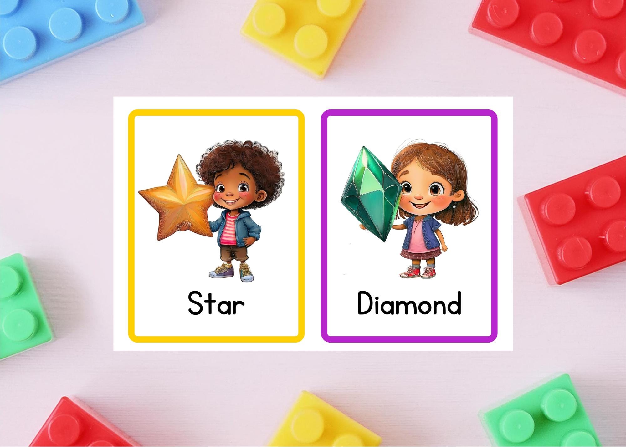 Aesthetic Shapes Flashcards for Kids – Learning Shapes With Geometric ...