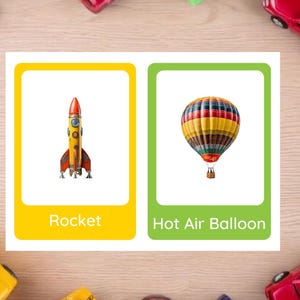 Printable Vehicle Flashcards for Kids Educational Learning Cards Cars ...