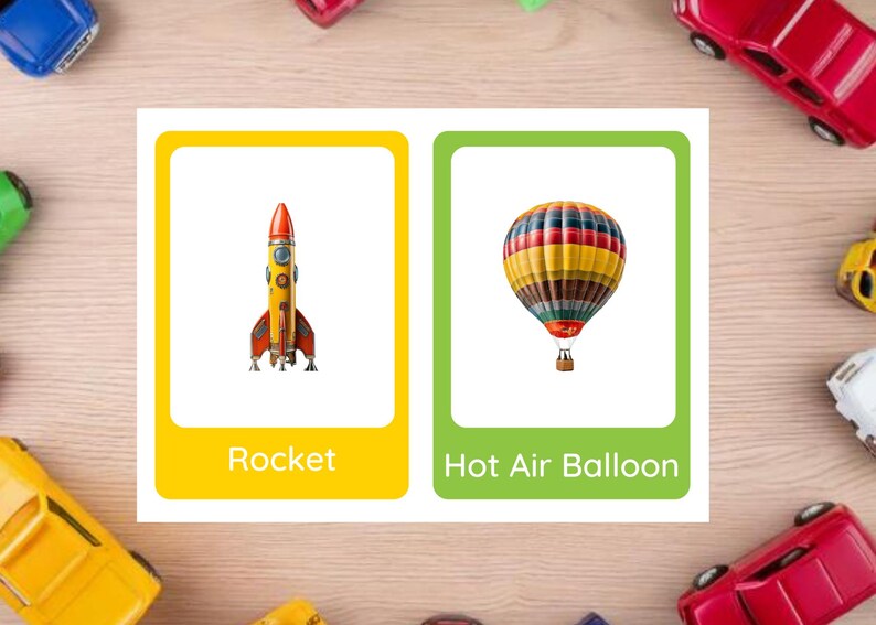 Printable Vehicle Flashcards for Kids Educational Learning Cards Cars ...