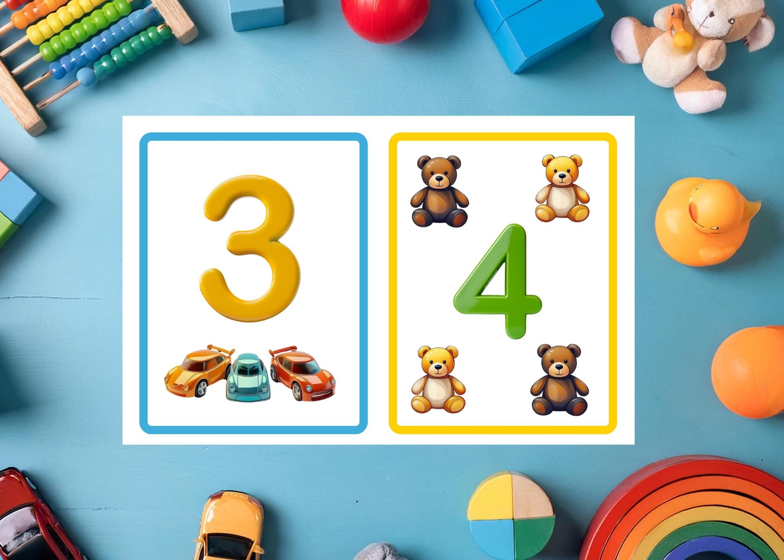 Printable Kids Counting Flashcards Educational Number Cards for ...