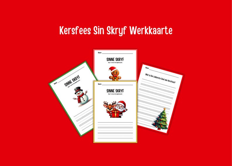 Kersfees Sin Skryf Werkkaarte Vir Graad 1 En 2 Kinders Feestelike Skryf ...