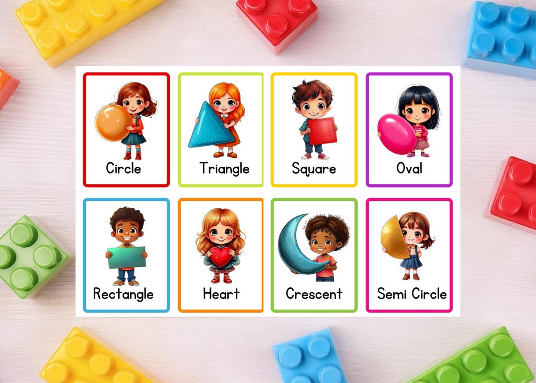 Aesthetic Shapes Flashcards for Kids – Learning Shapes With Geometric ...