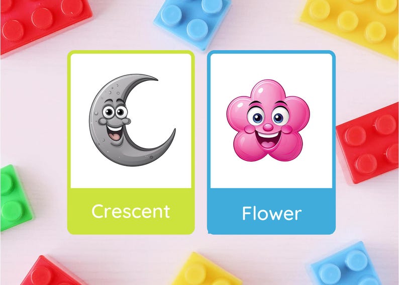 Shapes Flashcards for Kids Learn Geometric Shapes Preschool Educational ...