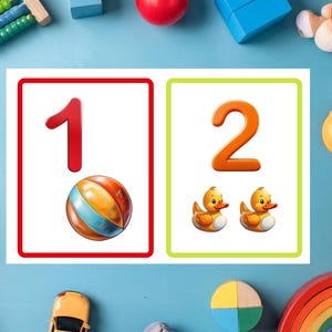 Printable Kids Counting Flashcards Educational Number Cards for ...