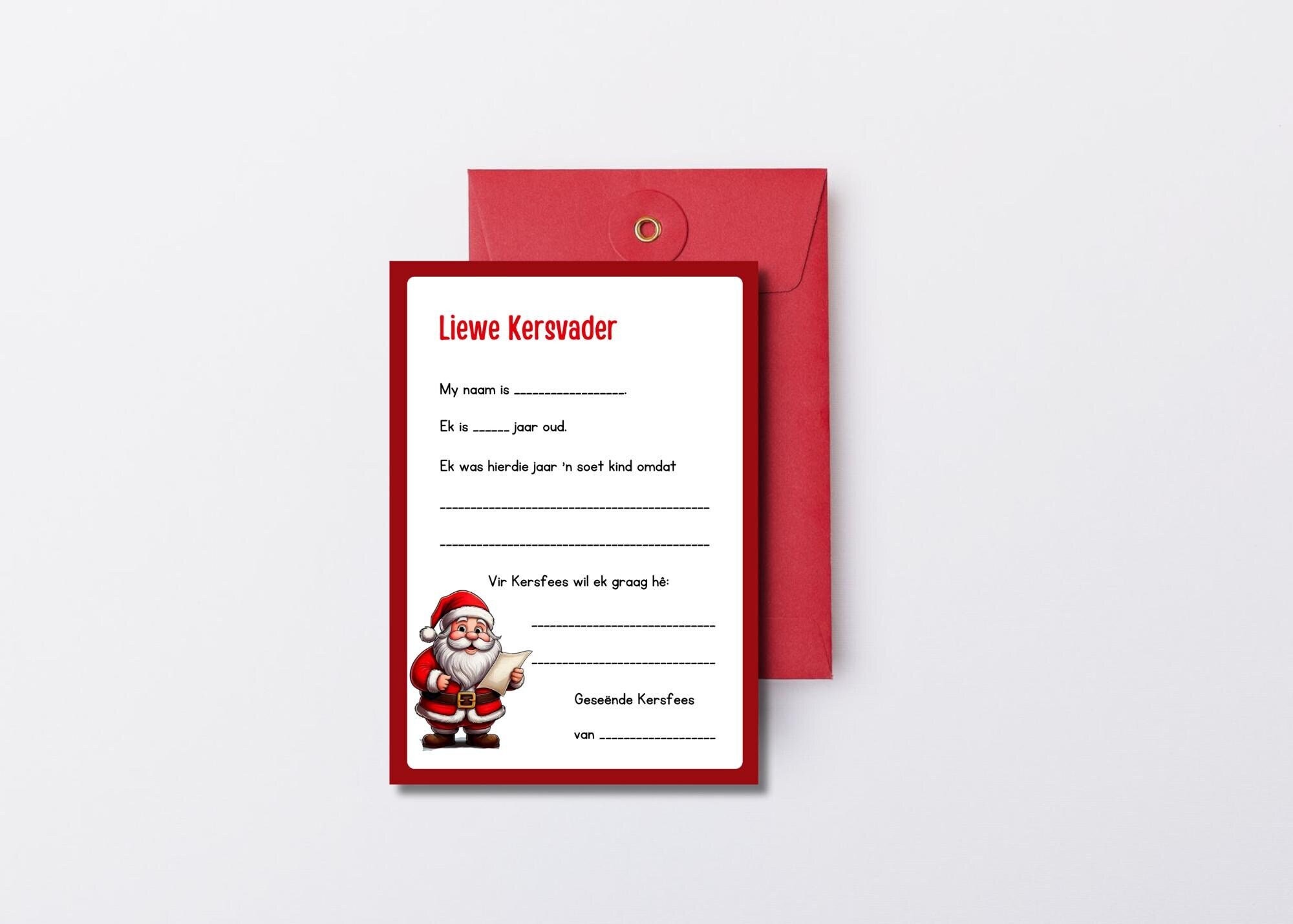 Brief Aan Kersvader Template Vir Kinders Drukbare Kersfees ...