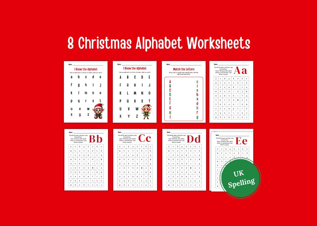 Christmas Letter Recognition Worksheets for Preschool Children Holiday ...