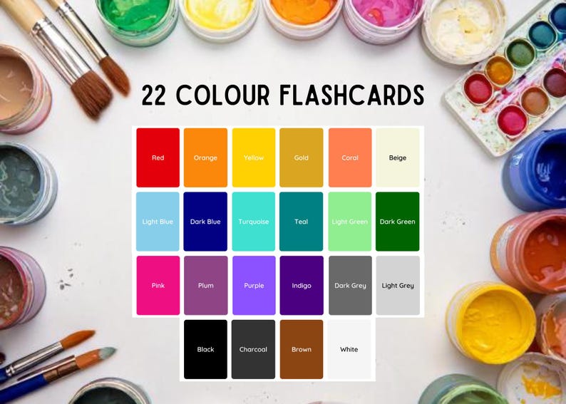 Color Flashcards for Kids Fun Educational Printable Set Learn Colors ...