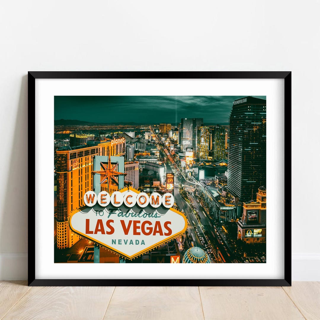 Las Vegas Strip Photography Print, Welcome Sign Cityscape Wall Art - Etsy