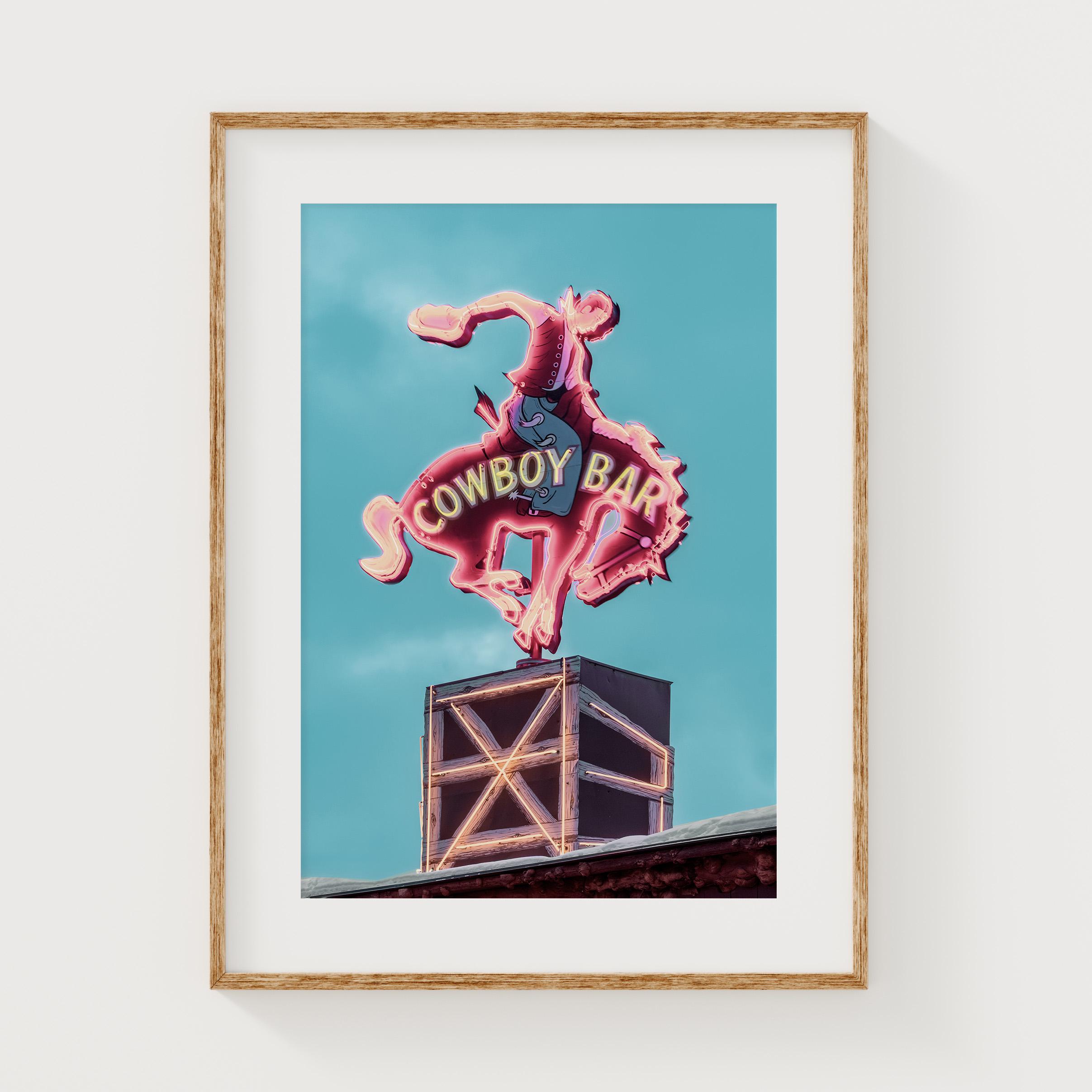 Million Dollar Cowboy Bar Neon Sign Framed Art Print: Jackson Hole ...